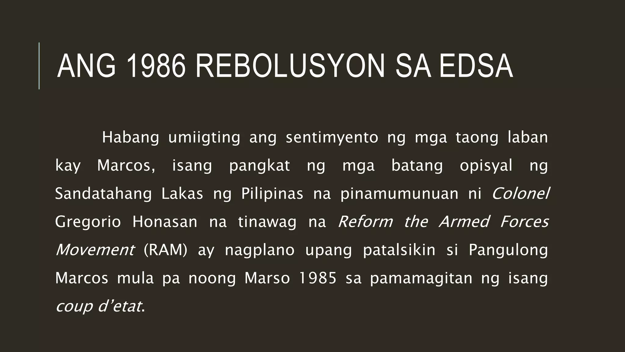 Rebolusyon sa EDSA 1986 | PPTX