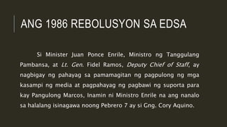 Rebolusyon sa EDSA 1986 | PPTX