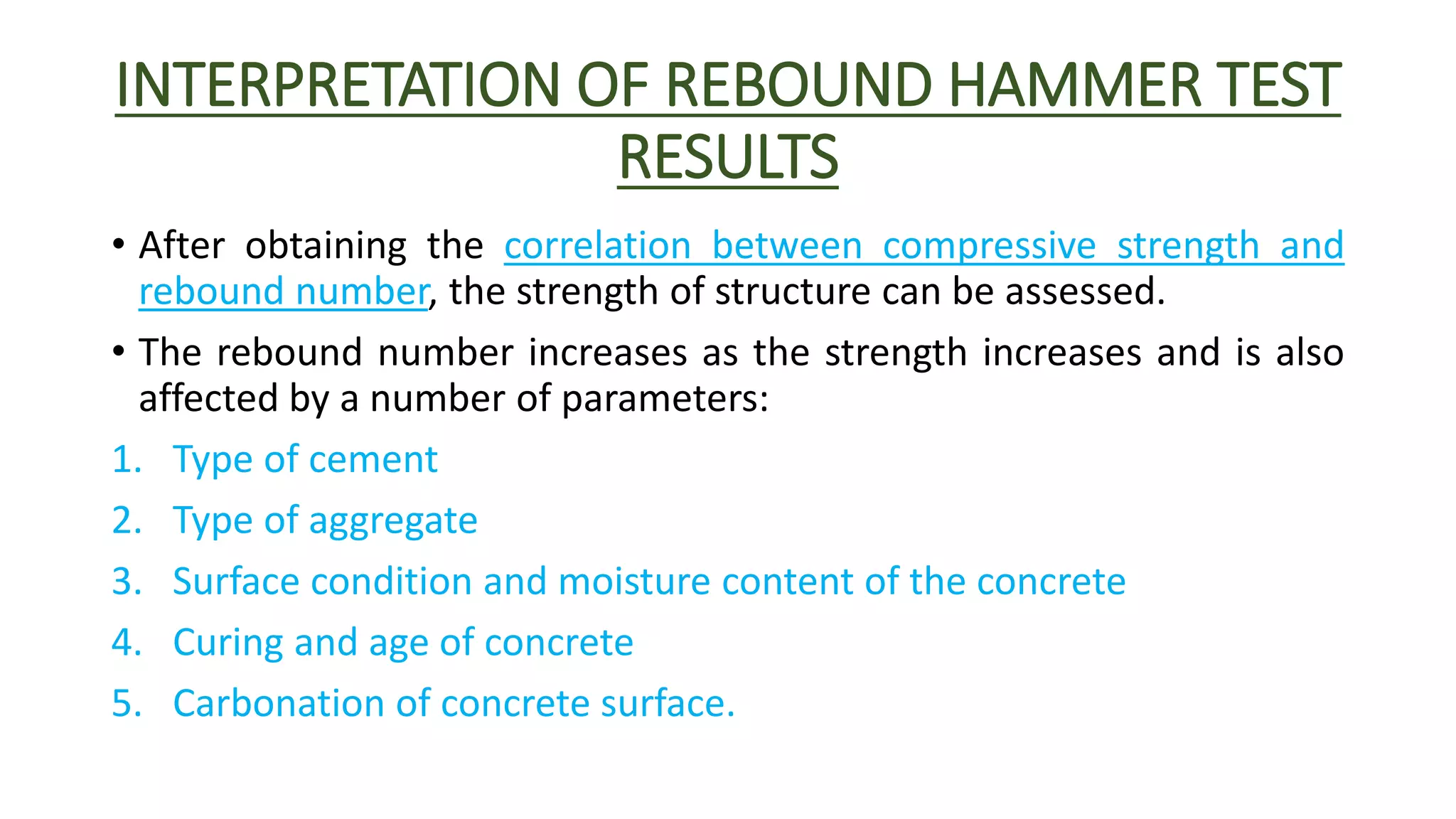 Rebound hammer test | PPTX
