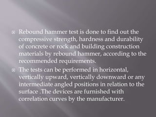 Rebound hammer testing | PPT