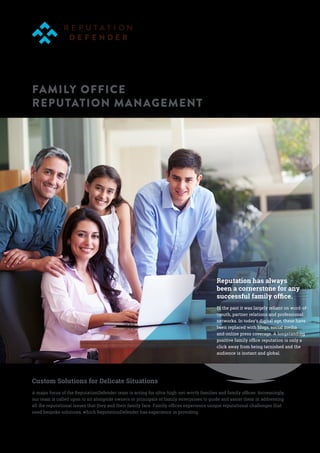 ReputationDefender - Family Office Reputation Management | PDF