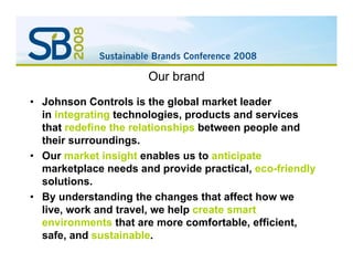 Rebranding for Sustainablility - Johnson Controls | PDF