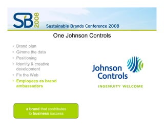 Rebranding for Sustainablility - Johnson Controls | PDF