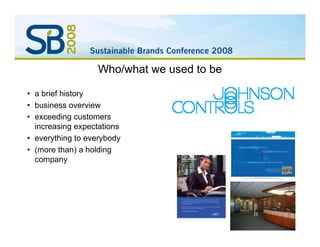 Rebranding for Sustainablility - Johnson Controls | PDF