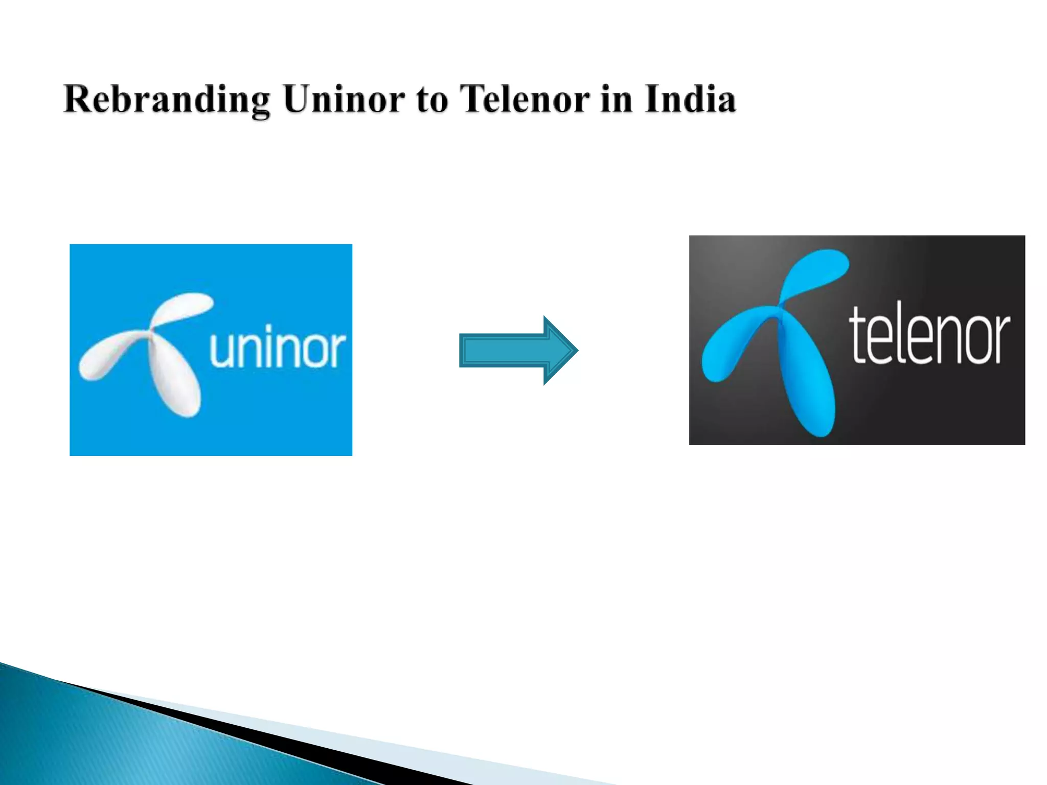 Rebranding uninor to telenor in india | PPTX