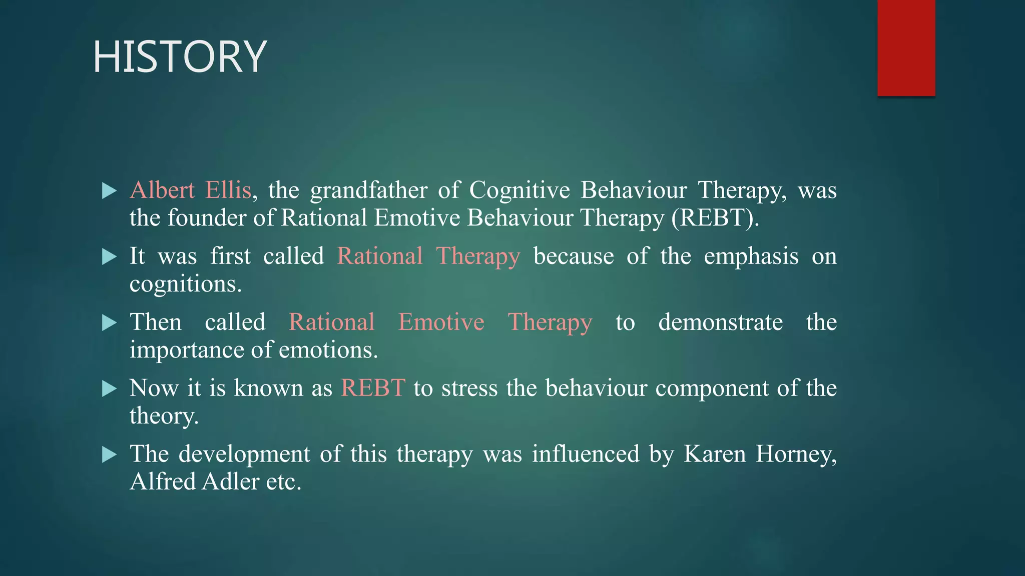 Rational emotive behaviour therapy | PPTX
