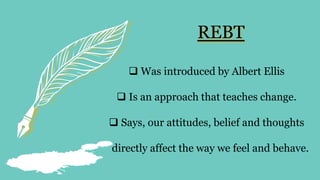 Rational Emotive Behaviour Therapy, REBT. | PPTX | Mental Health ...