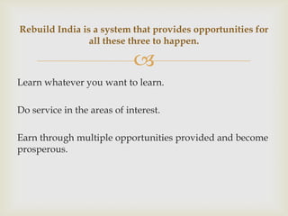 "Rebuild India" Outline. | PPTX