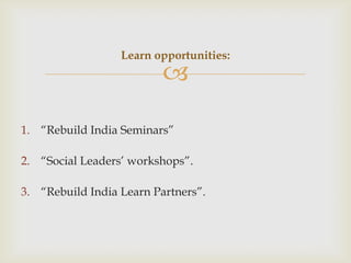 "Rebuild India" Outline. | PPTX