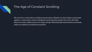 Rebuilding Attention Spans in a Scroll-Obsessed World | PPT