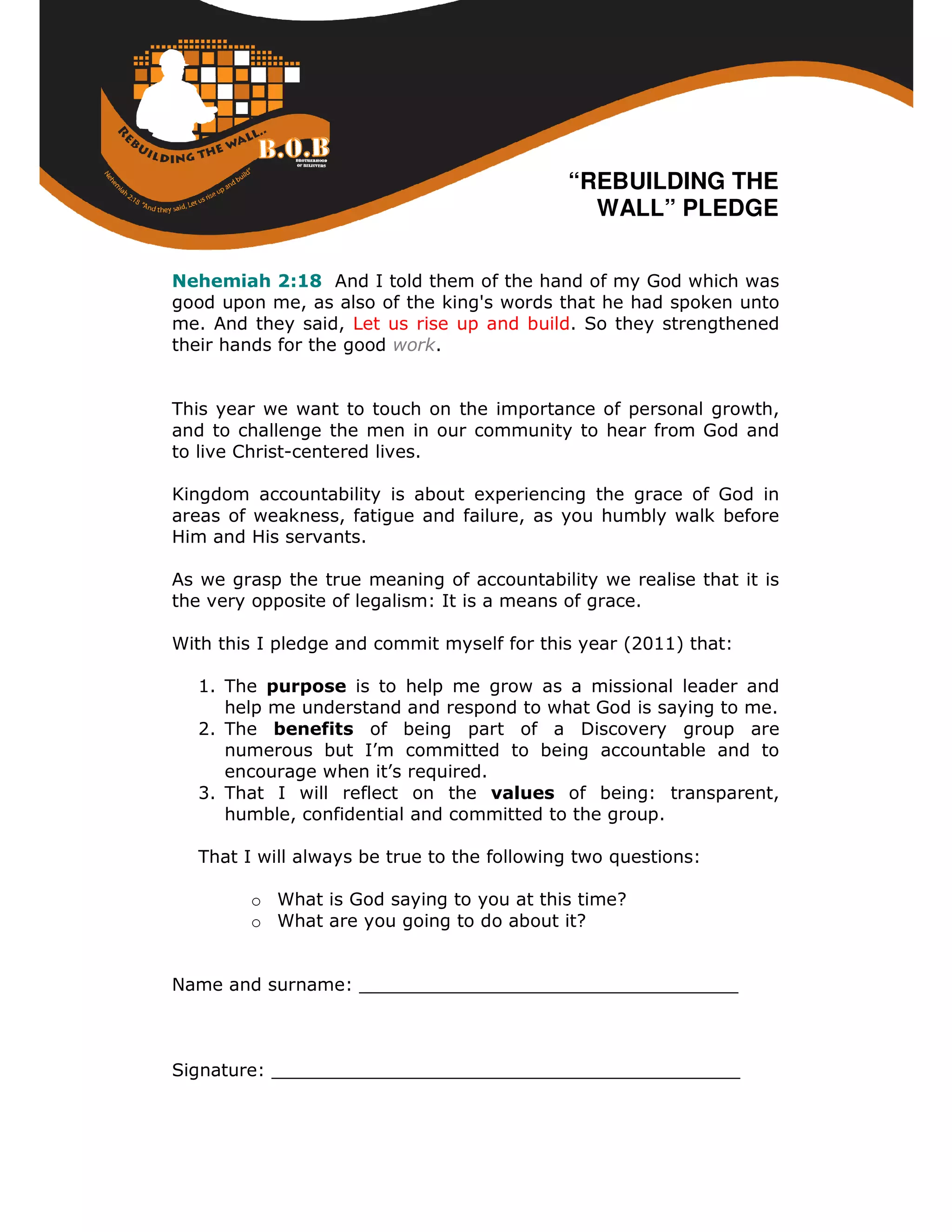 Rebuilding the wall pledge 2 | PDF