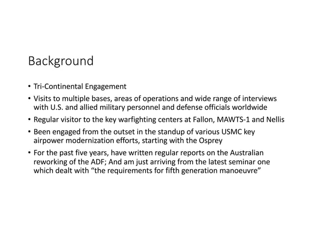 Rebuild of Conventional Forces and implications for Training | PPT