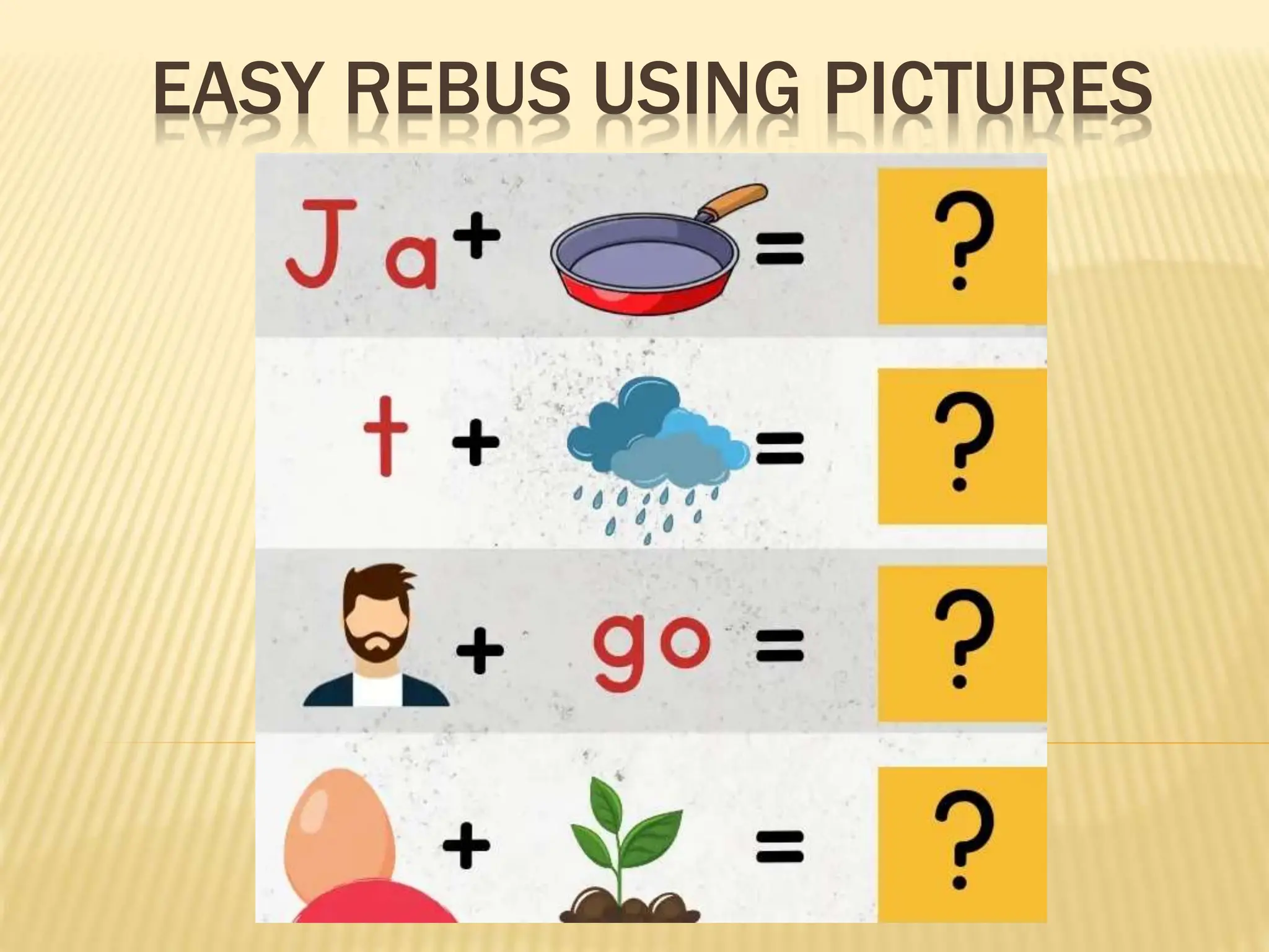 Rebus.pptx Rebus Puzzles Rebus PuzzlesRebus Puzzles | PPTX | Games and Puzzles | Hobbies & Interests