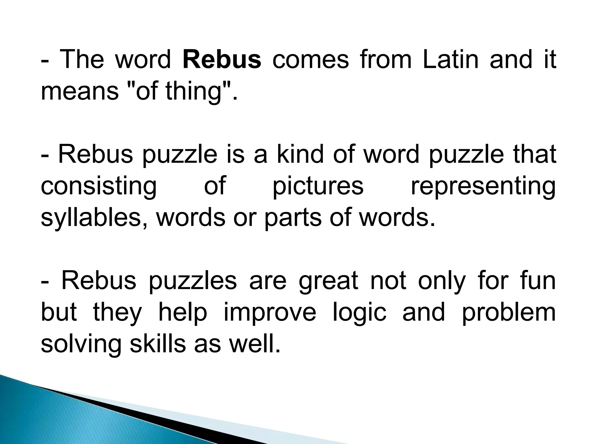 Rebus Puzzle | PPTX