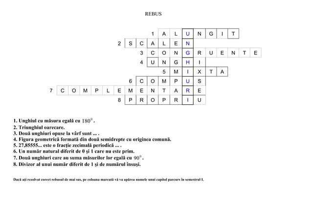 Rebusuri rezolvate | DOC