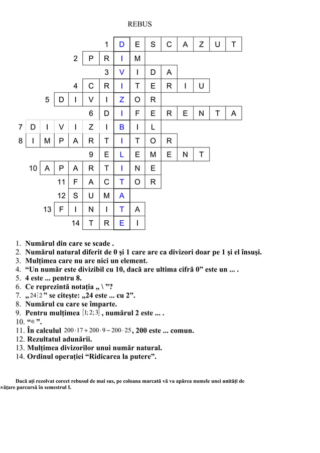 Rebusuri rezolvate | DOC