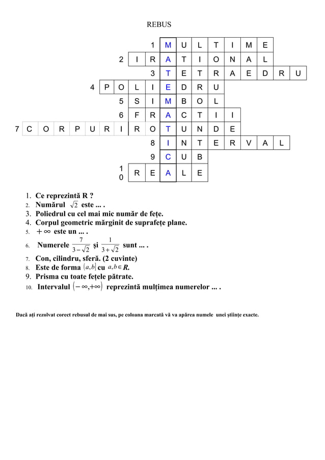 Rebusuri rezolvate | DOC
