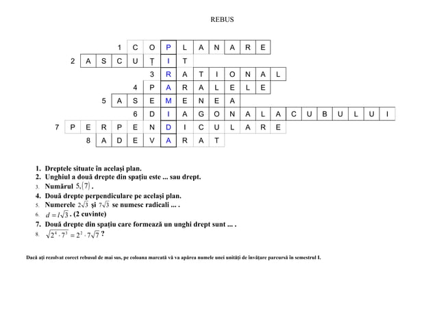 Rebusuri rezolvate | DOC