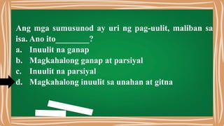 REBYU SA FILIPINO 9 na gawa sa pptx para sa IKATLONG MARKAHAN | PPT