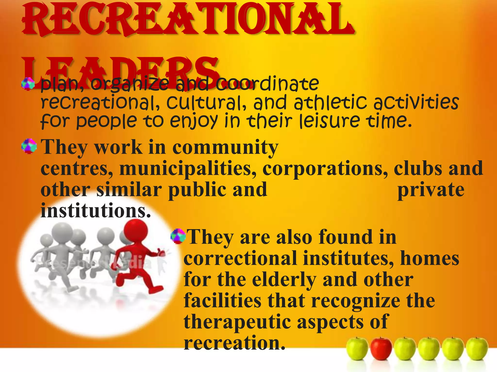 Qualifications of A Recreational Leader | PPT