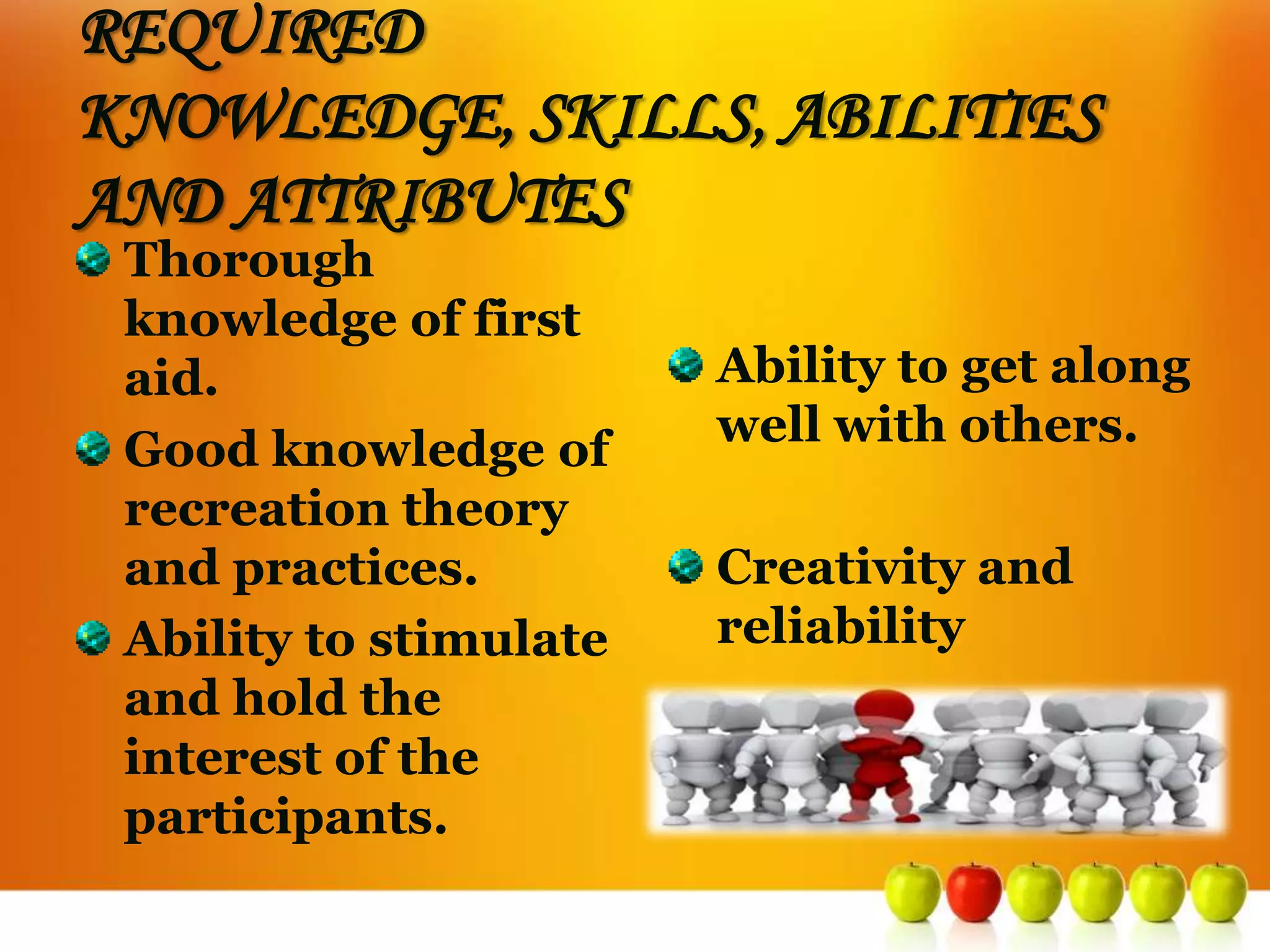 Qualifications of A Recreational Leader | PPT