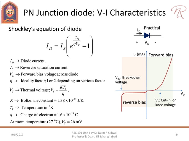 Rec101 unit 1 (part ii) pn junction diode | PPT | Free Download