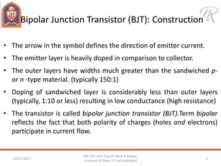 Rec101 unit ii (part 1) bjt characteristics | PDF