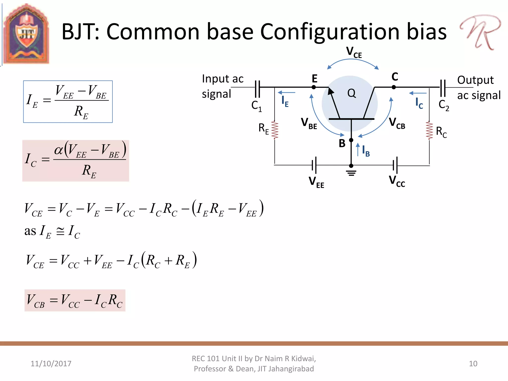 Rec101 unit ii (part 2) bjt biasing and re model | PDF