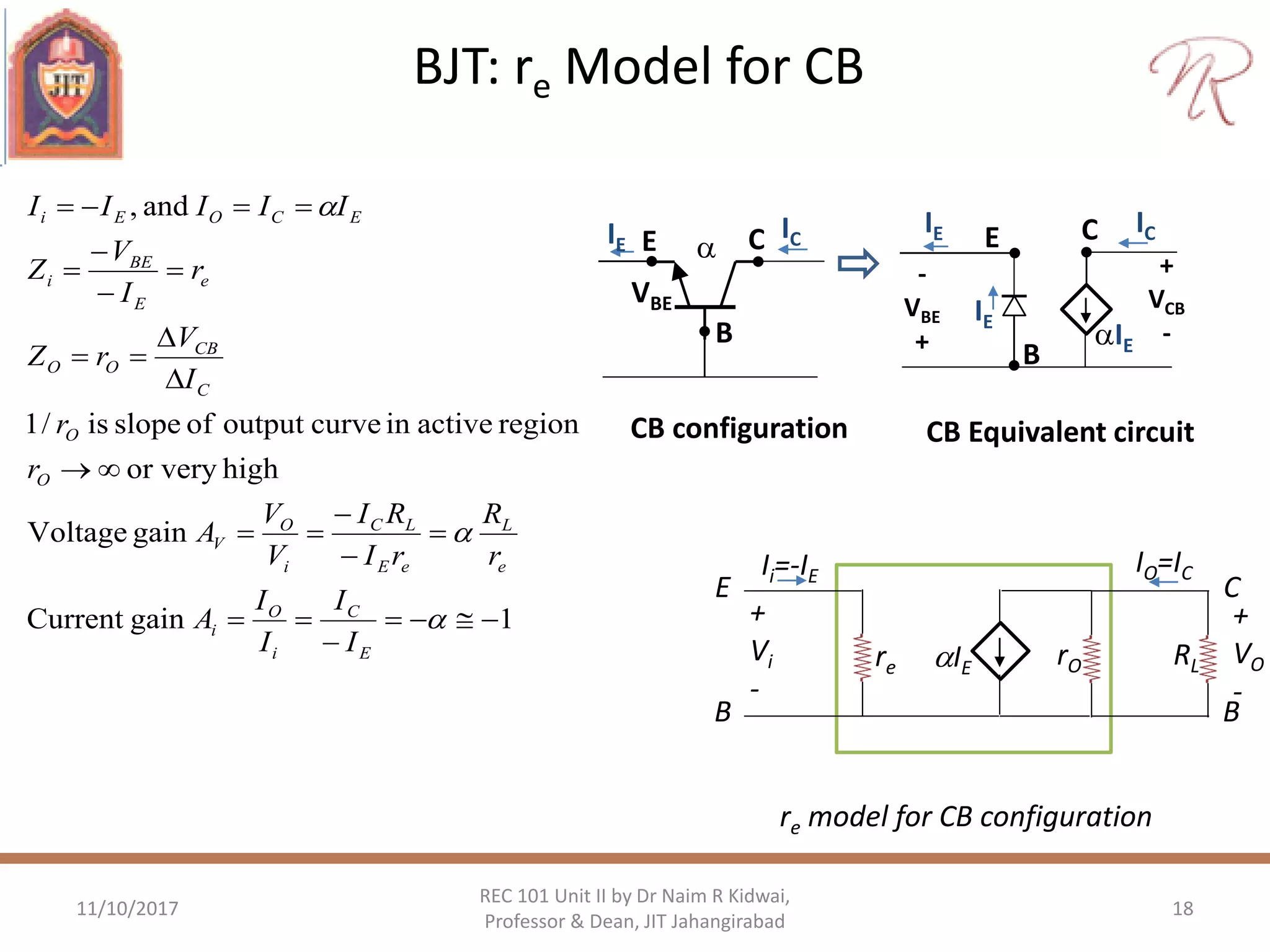 Rec101 unit ii (part 2) bjt biasing and re model | PDF
