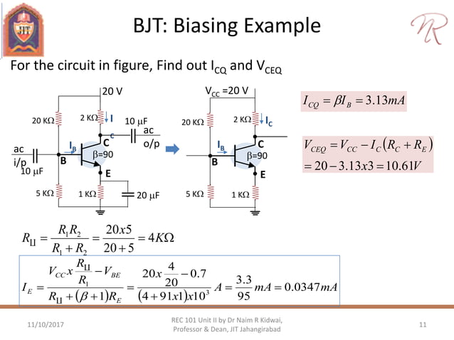 Rec101 unit ii (part 2) bjt biasing and re model | PDF