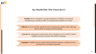 Seamless Recruitment: Automated WhatsApp Conversations by RecA | PPT
