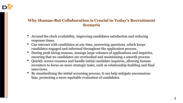 RecA: Transforming Human-Bot Collaboration in Talent Acquisition | PPT