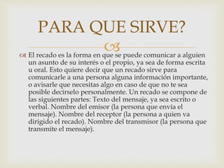 Recado | PPTX
