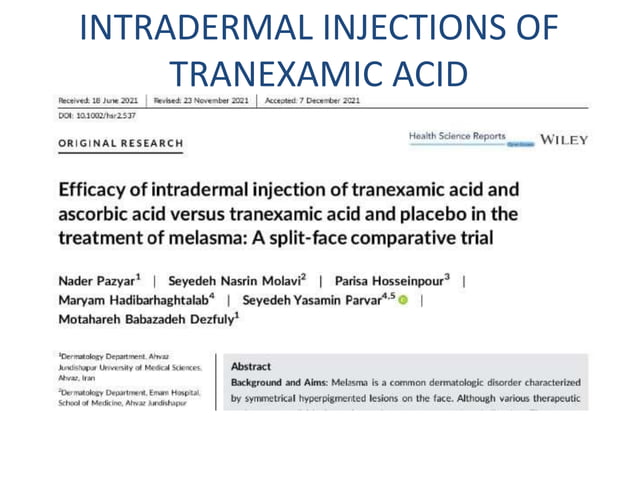 RECALCITRANT MELASMA IN DERMATOLOGY TREATMENT | PPT | Skin and ...