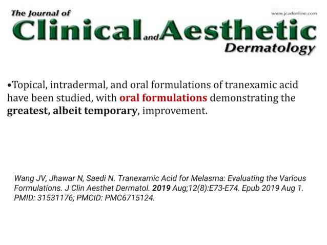 RECALCITRANT MELASMA IN DERMATOLOGY TREATMENT | PPT