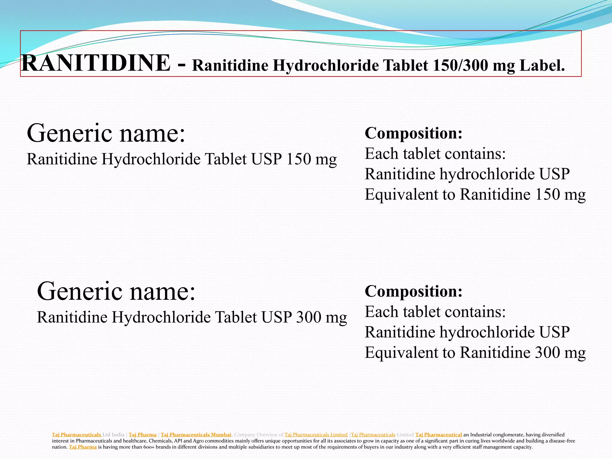TO STUDY THE RECALLED DRUG RANITIDINE HYDROCHLORIDES IN DIFFERENT ...