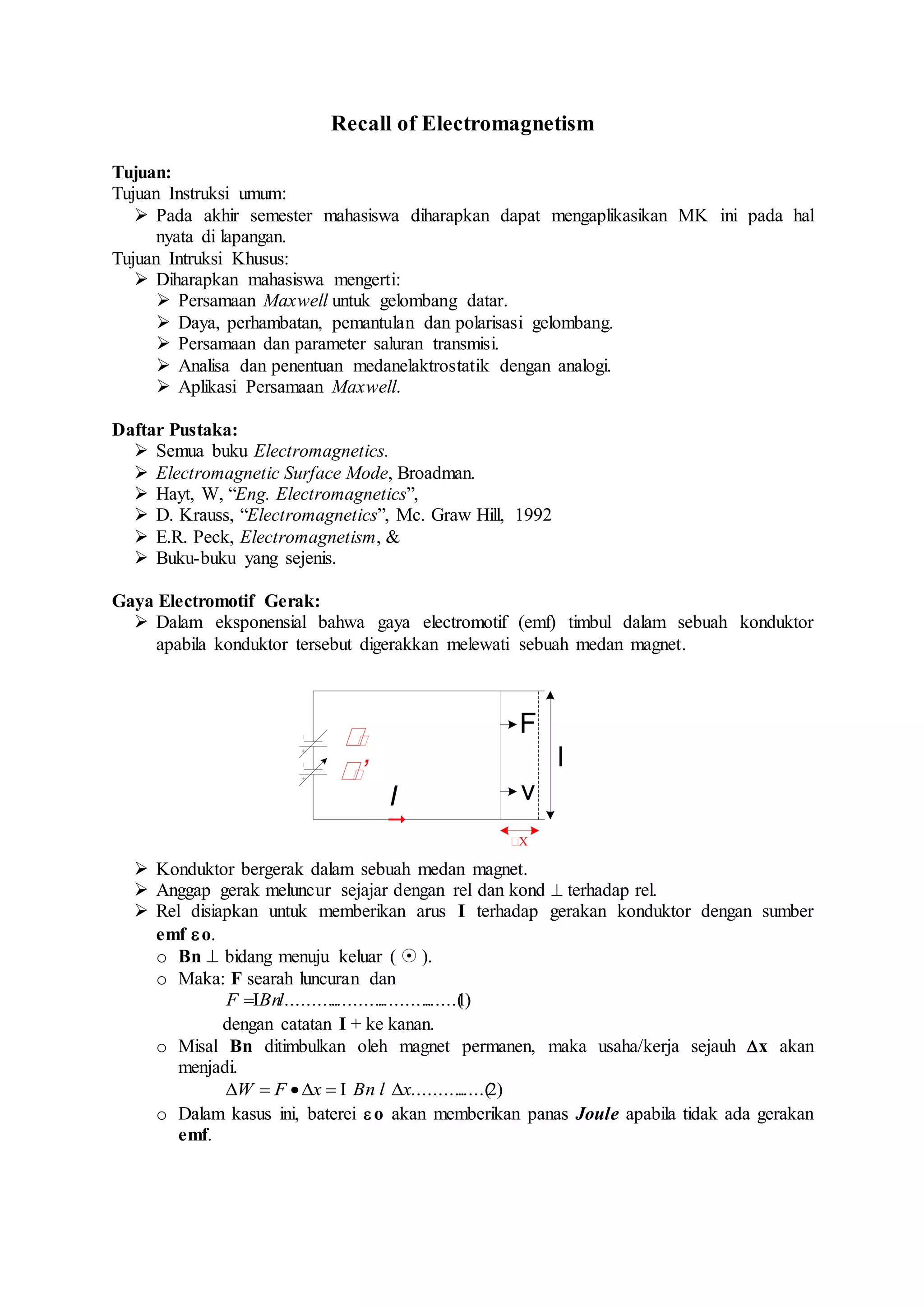 Recall of electromagnetism | PDF
