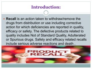 Recall of ph product | PPTX