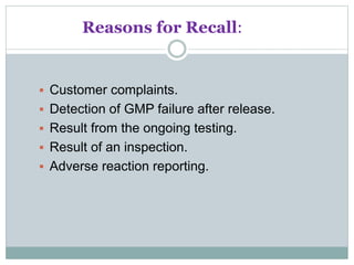 Recall of ph product | PPTX