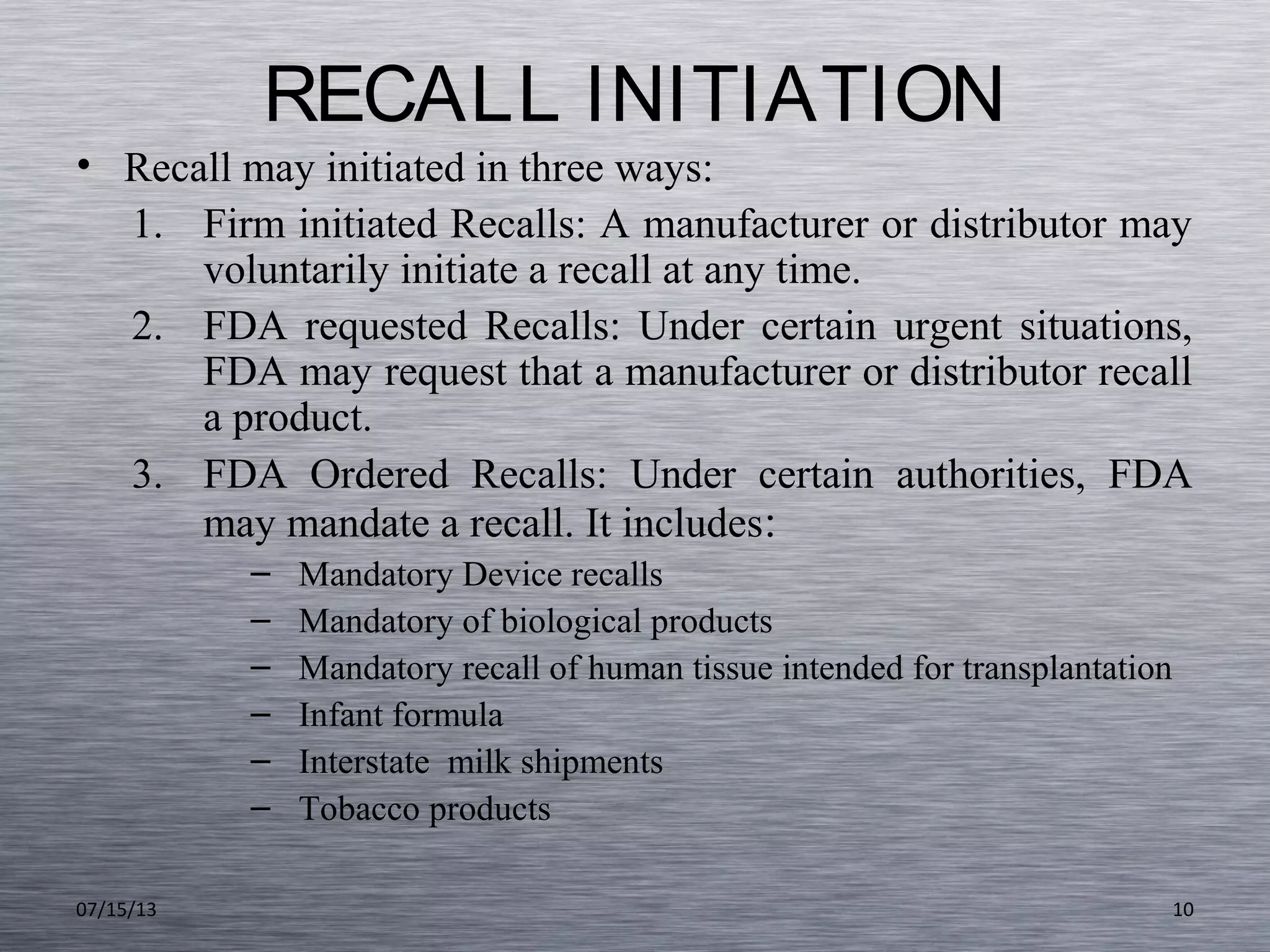 Recall procedures | PPT