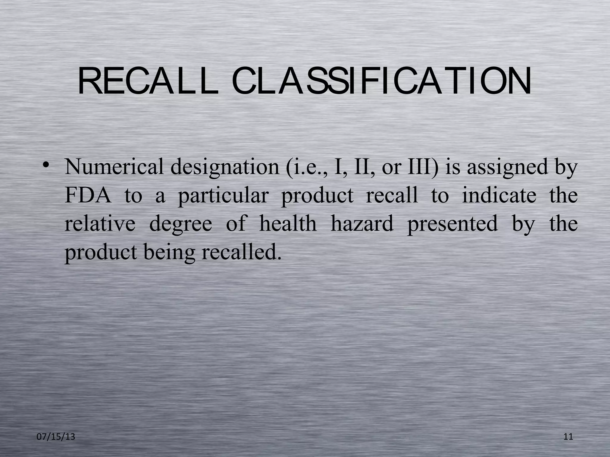 Recall procedures | PPT