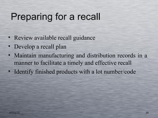 Recall procedures | PPT