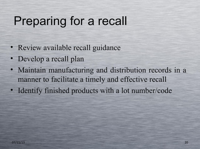 Recall procedures | PPT