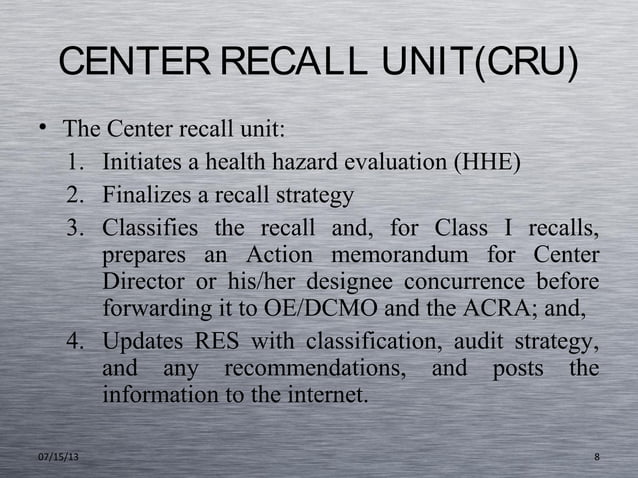 Recall procedures | PPT