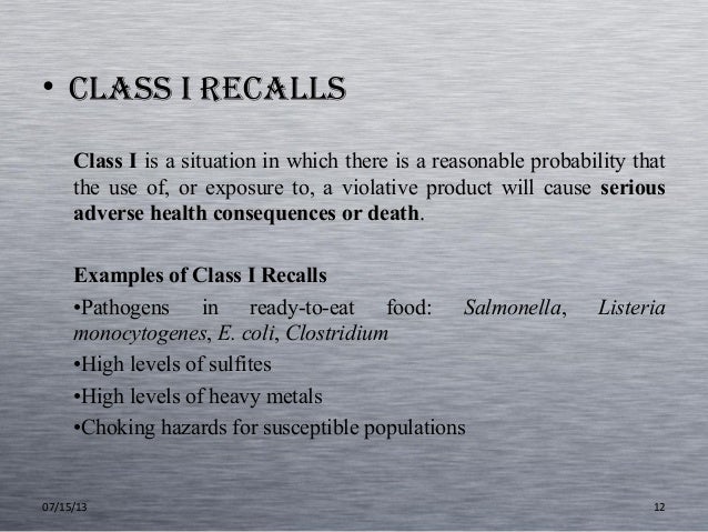Recall procedures