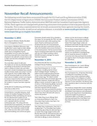 Recall Register December 2015 | PDF