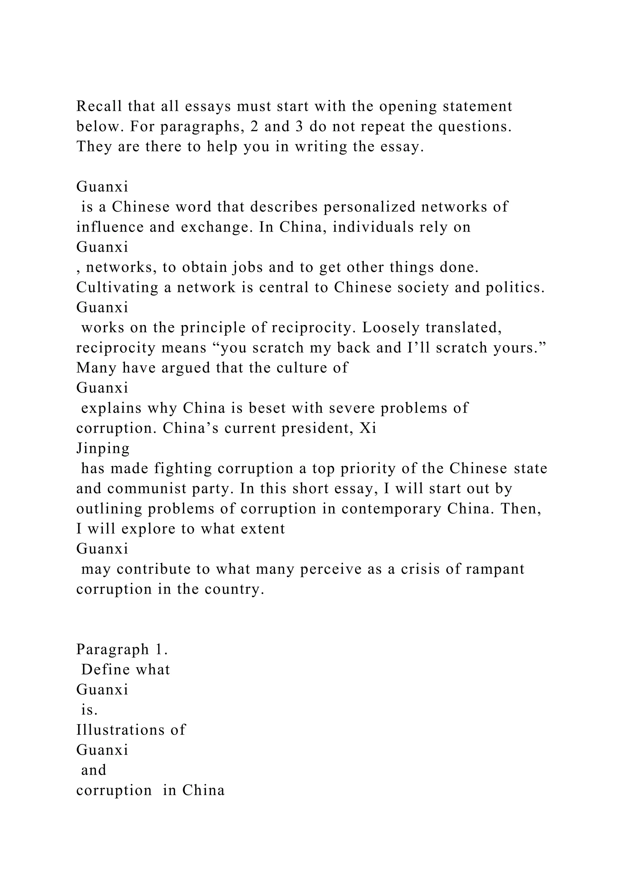 Recall that all essays must start with the opening statement below. .docx