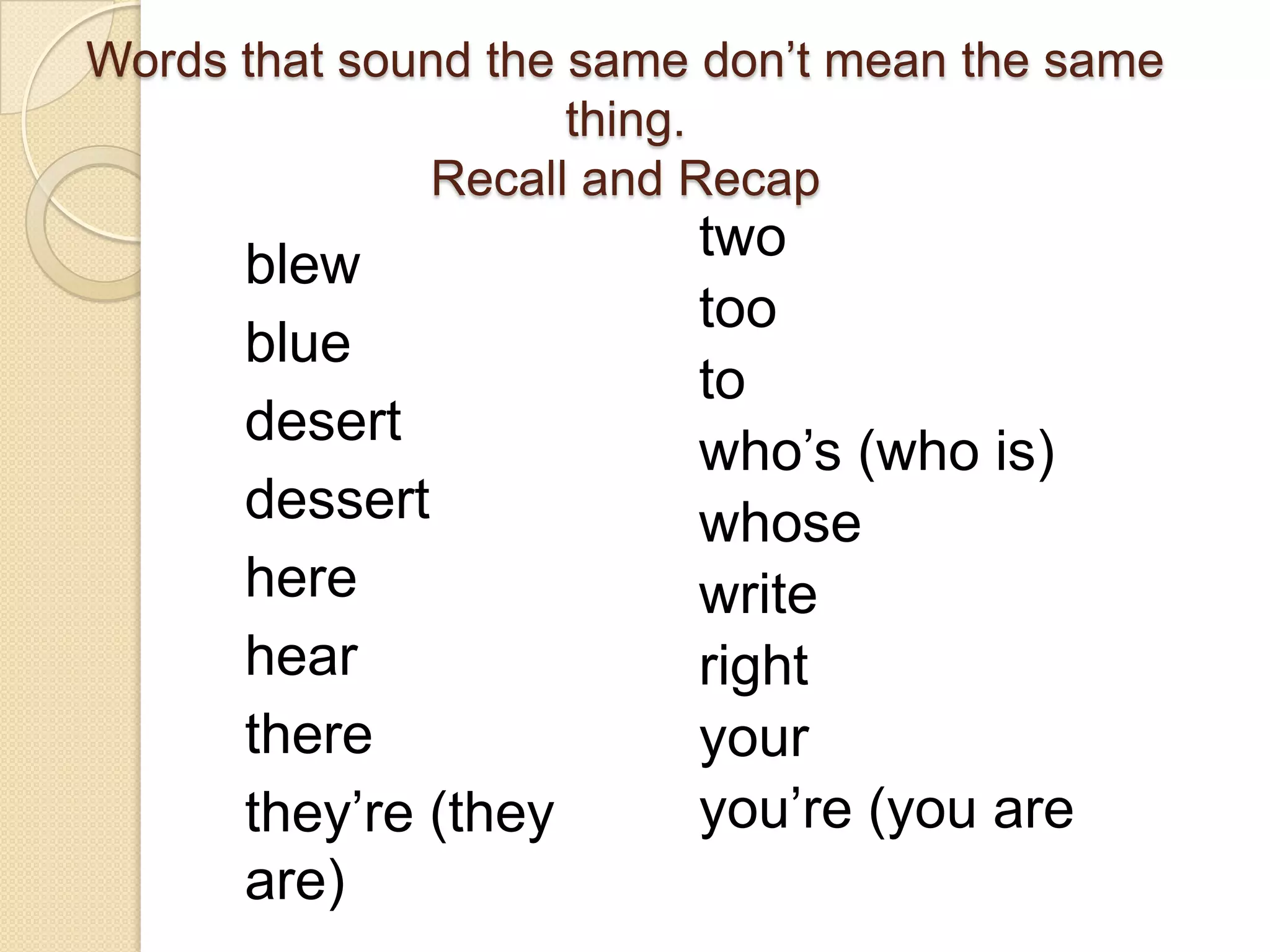 Recap and recall | PPTX