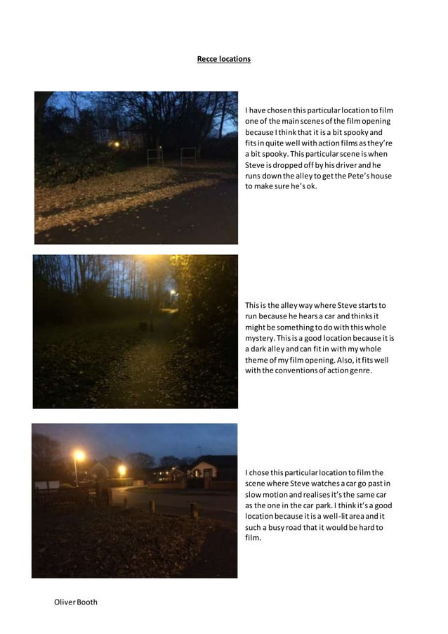 Film Opening Recce | PDF