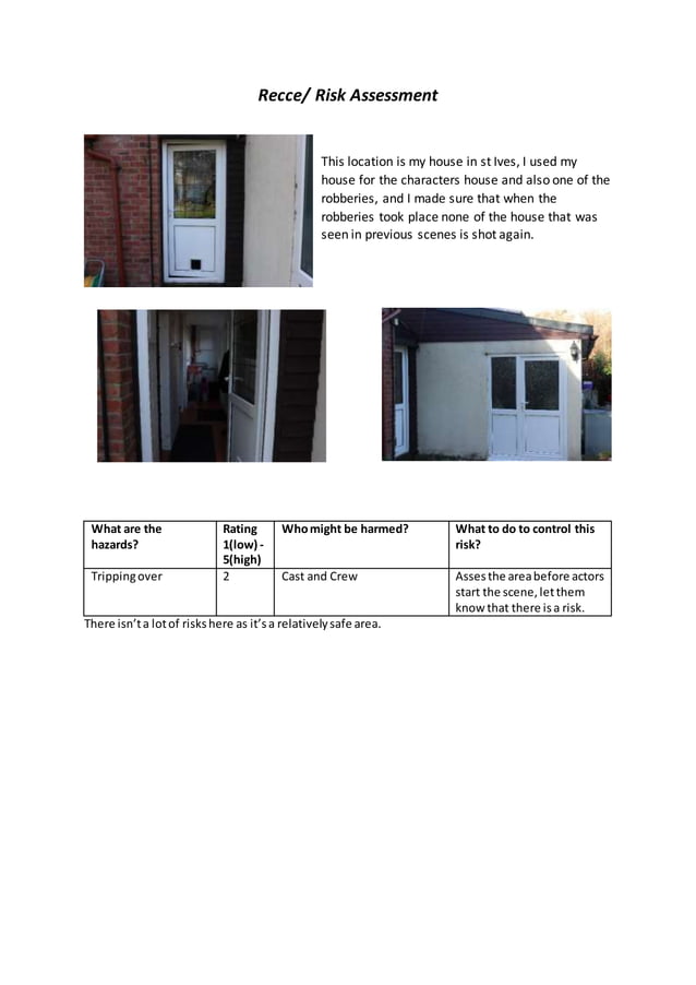 Recce and Risk Assessment | DOCX